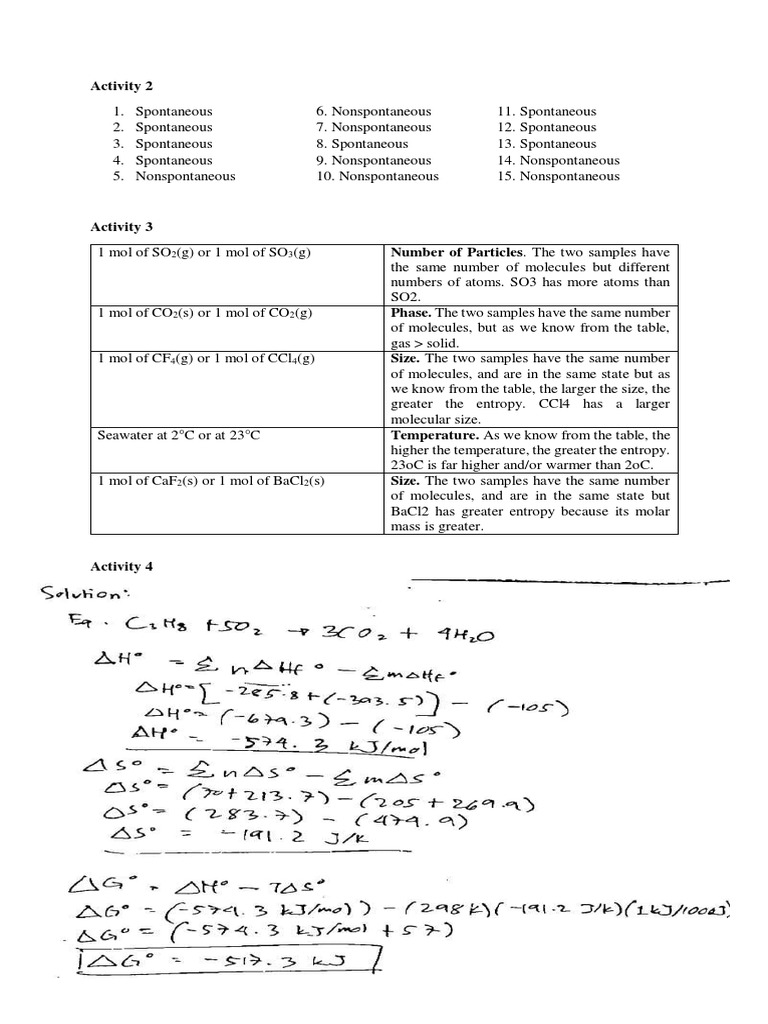GenChem2 Q4 W1 Module1 Entropy and Gibbs Free Energy GAPOLMD | PDF ...