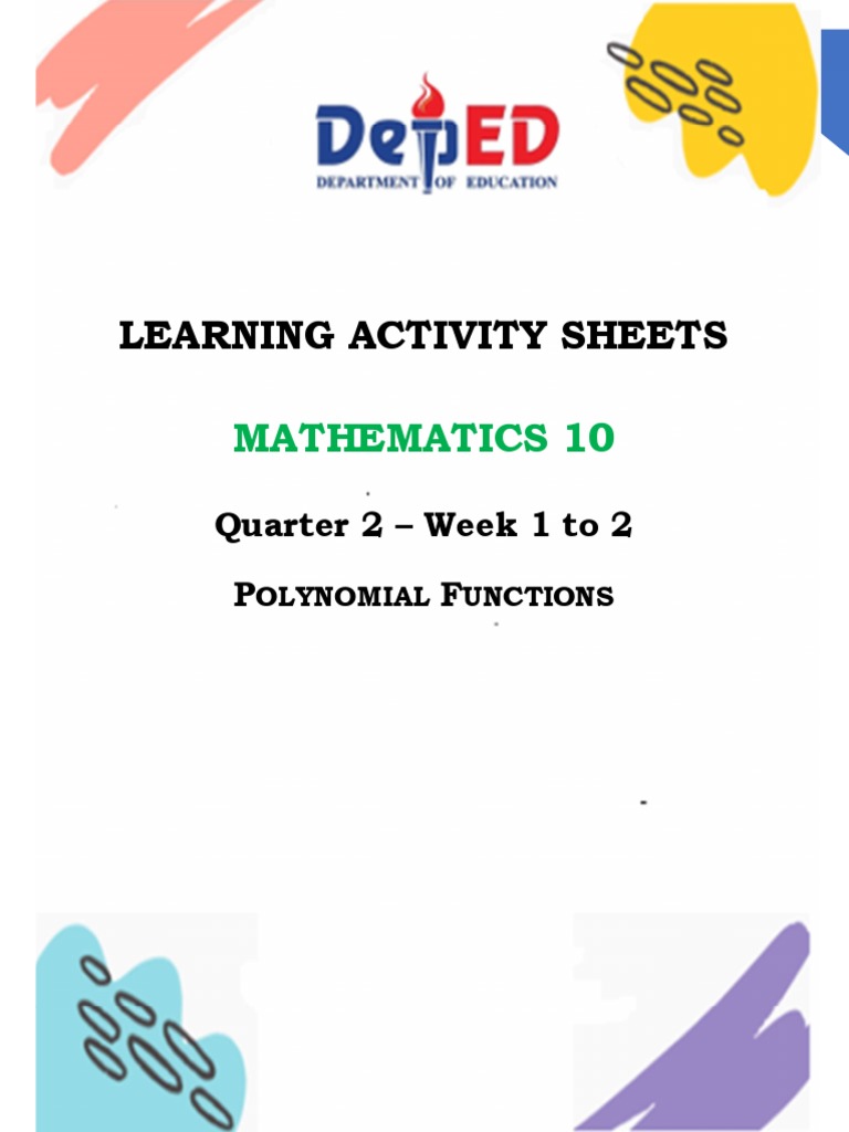 Quarter 2 LAS Week 1 2 Math 10 (1) 2 | PDF | Zero Of A Function ...