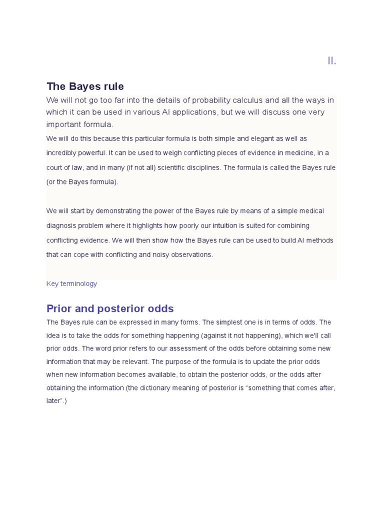 II. The Bayes Rule | PDF | Odds | Mammography
