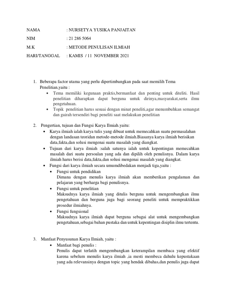 Pentingnya Penelitian Sebelum Karya Ilmiah | PDF