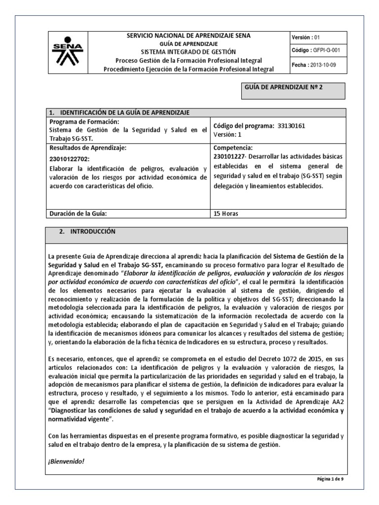 Guia2 SG SST | PDF | Evaluación | Planificación
