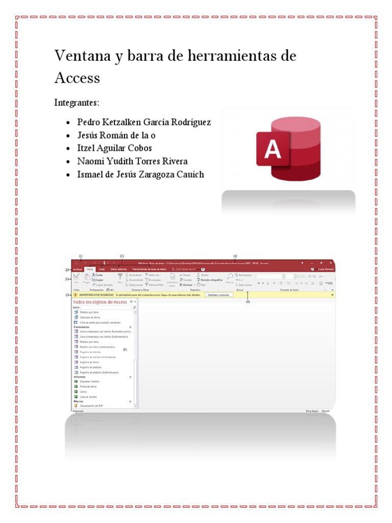 Ventana y Barra de Herramientas de Access. | Descargar gratis PDF | Bases de datos | Microsoft Excel