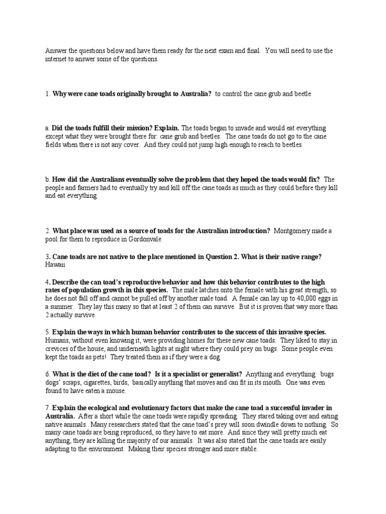 The Cane Toad Invasion of Australia: An In-Depth Examination of an ...