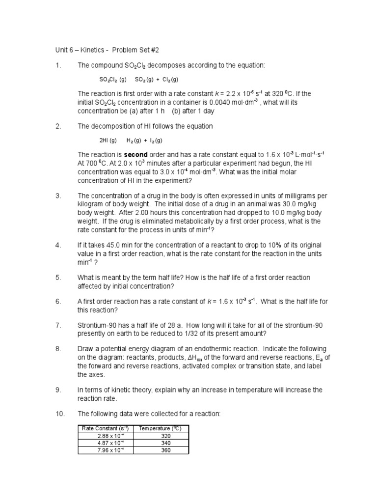 Unit 6.problem Set 2 | PDF | Reaction Rate | Catalysis