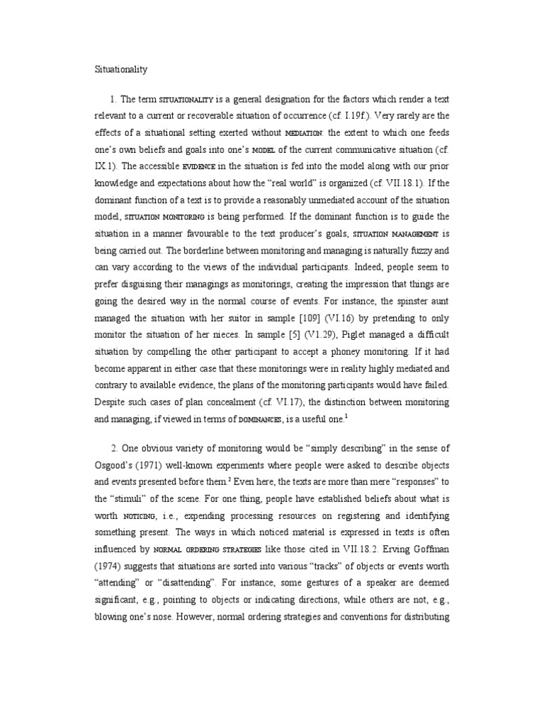 Understanding Situationality in Texts | PDF | Phrase | Concept