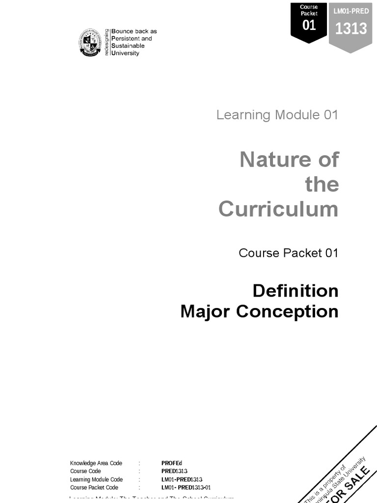 PRED 1313. Module 1. CP 1. Version2 | PDF | Curriculum | Educational Assessment