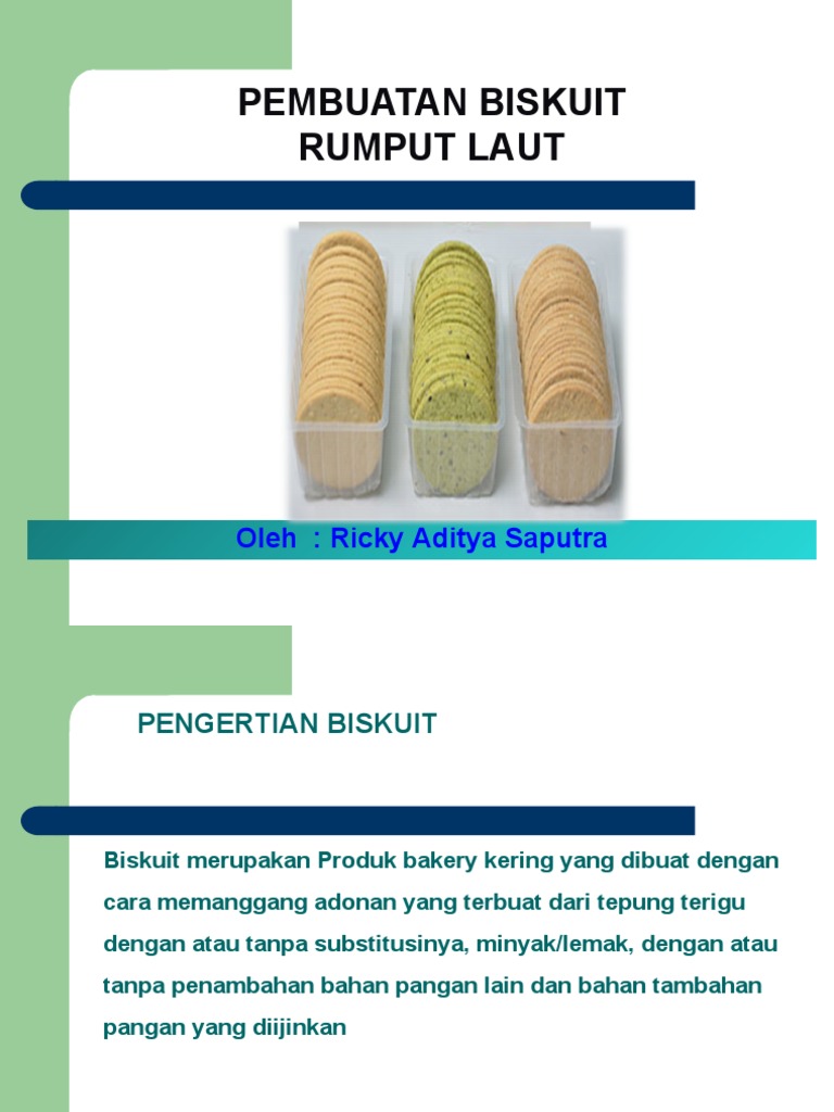 Pembuatan Biskuit Rumput Laut | PDF