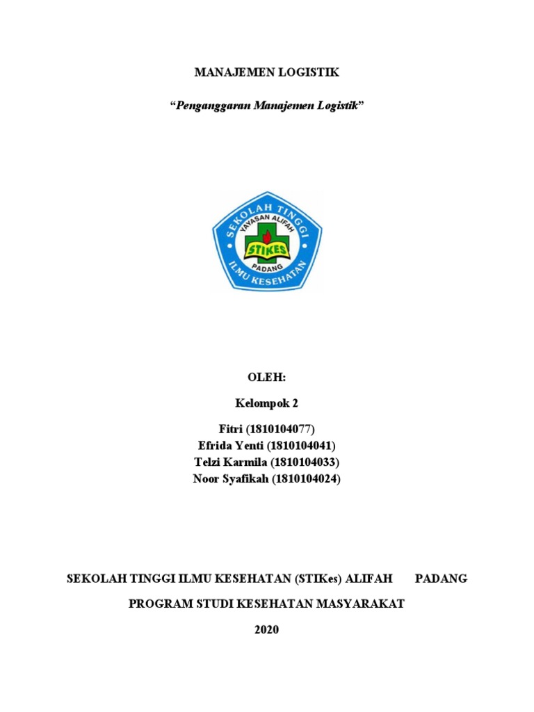 Makalah Manajemen Logistik Kel 2 TTG Penganggaran Manajemen Logistik | PDF | Bisnis