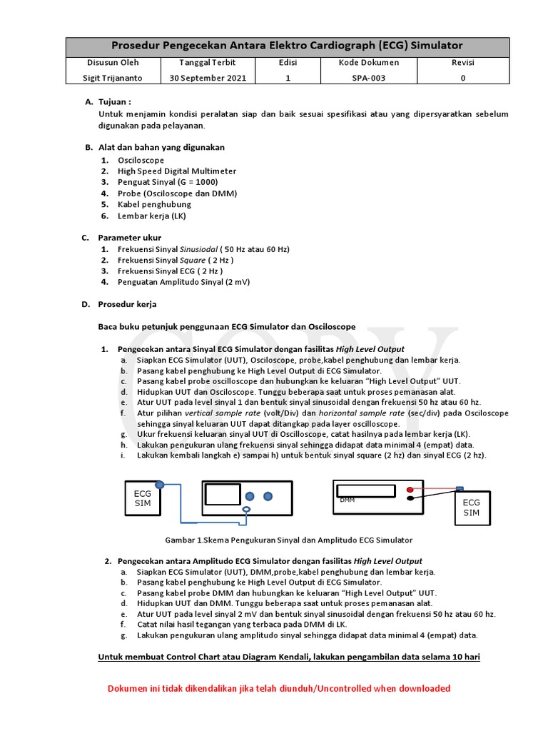SOP Cek Antara ECG Simulator | PDF