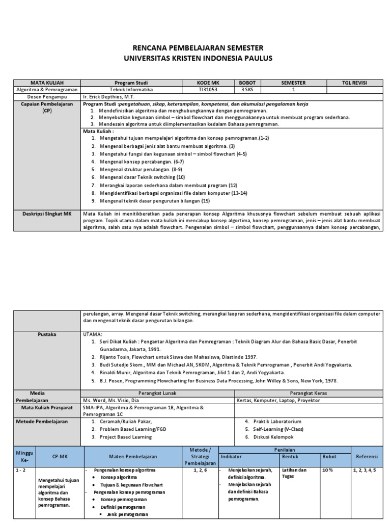 RPS Algoritma Dan Pemrograman - Erick | PDF