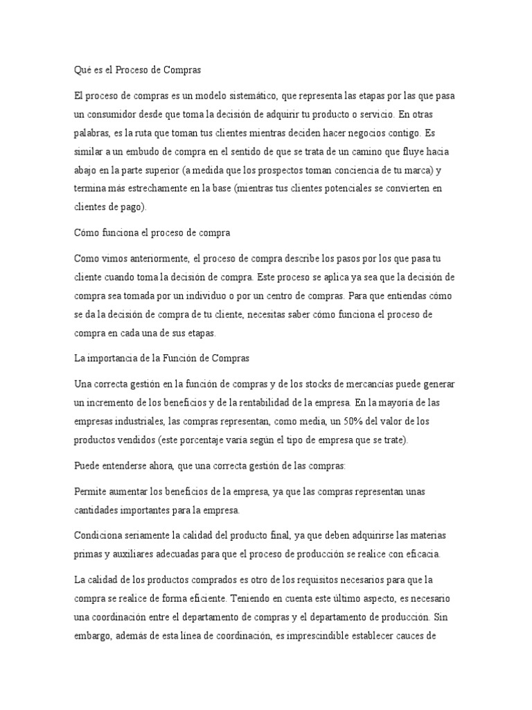 Qué Es El Proceso de Compras Con Video | PDF | Cliente | Logística