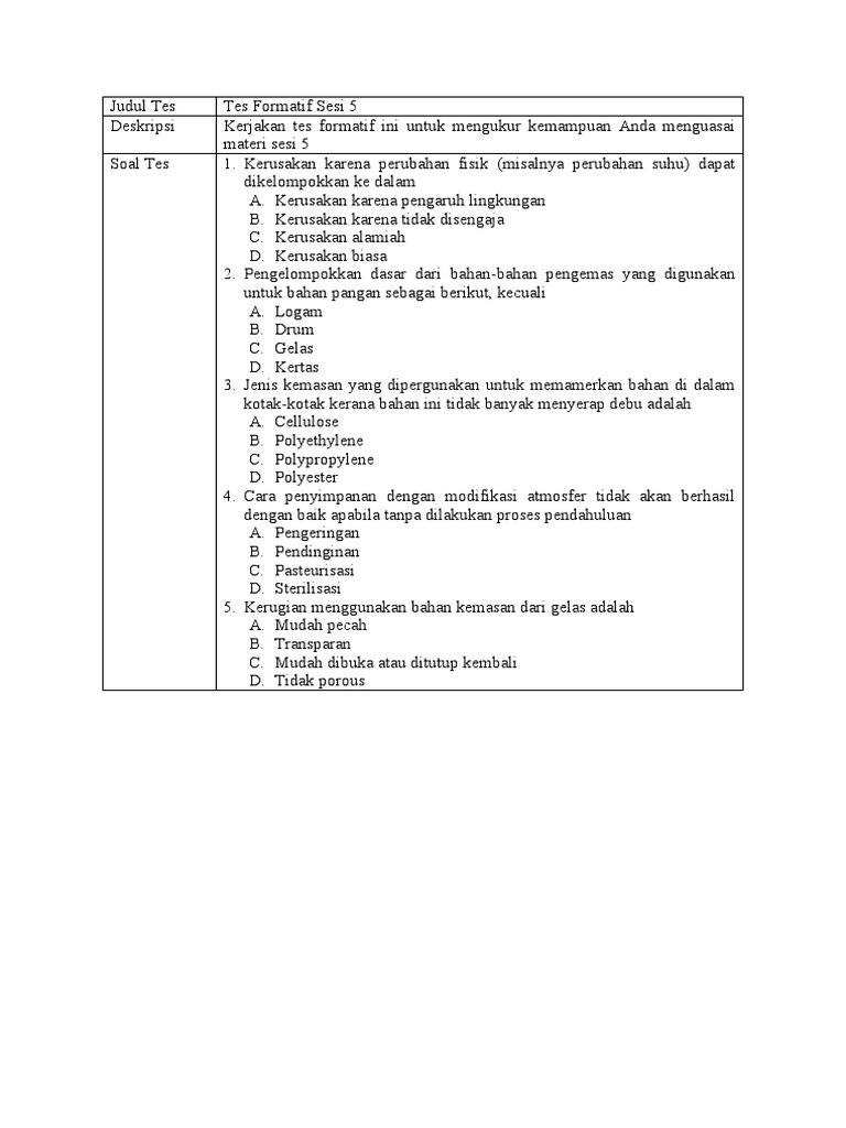 5 Tes Formatif | PDF