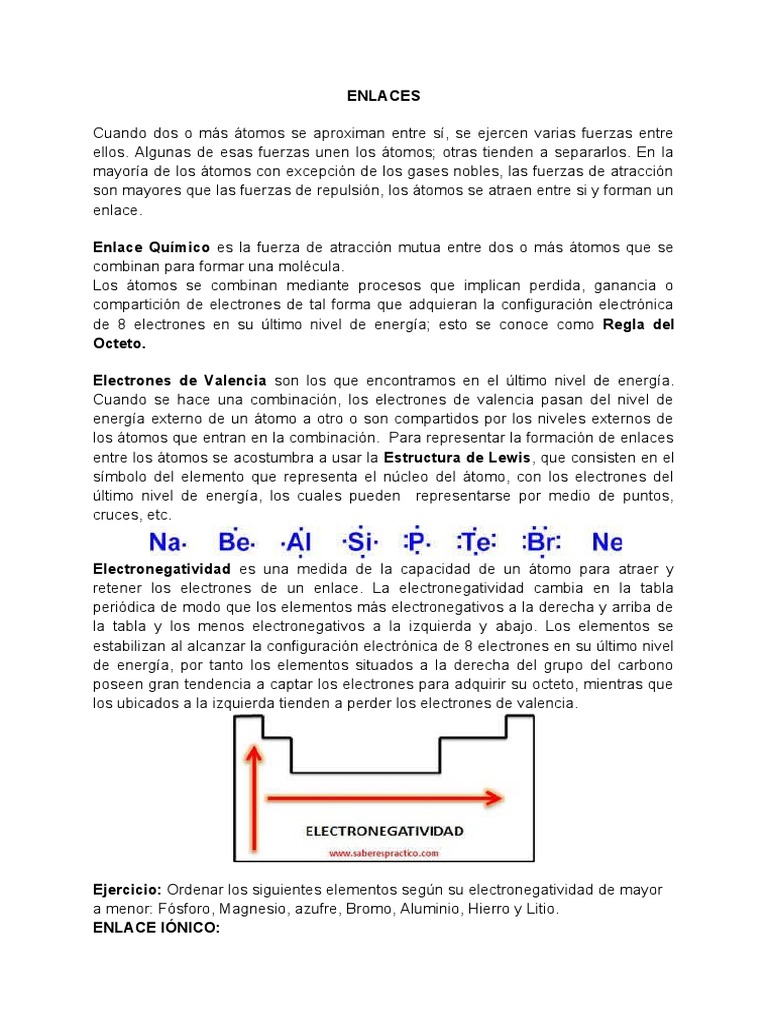 Ejem 04 Enlaces | PDF | Enlace covalente | Enlace químico