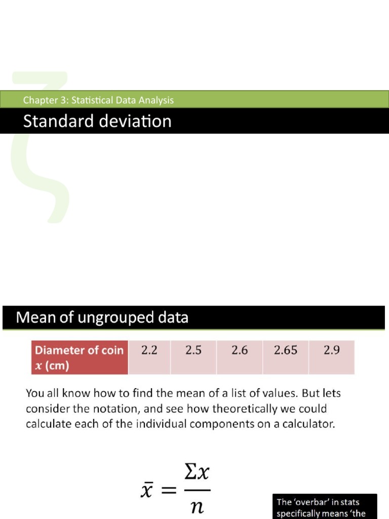 Standard Deviation: Chapter 3: Statistical Data Analysis | PDF ...