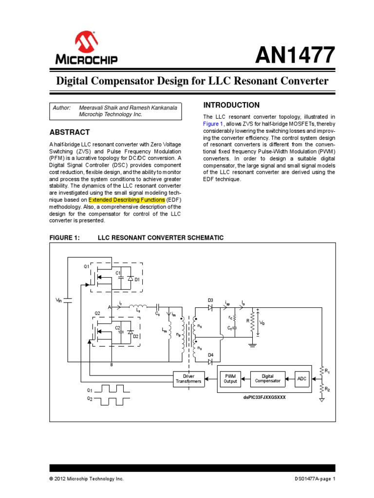 Digital Compensator Design For Llc Resonant Converter Pdf Resonance