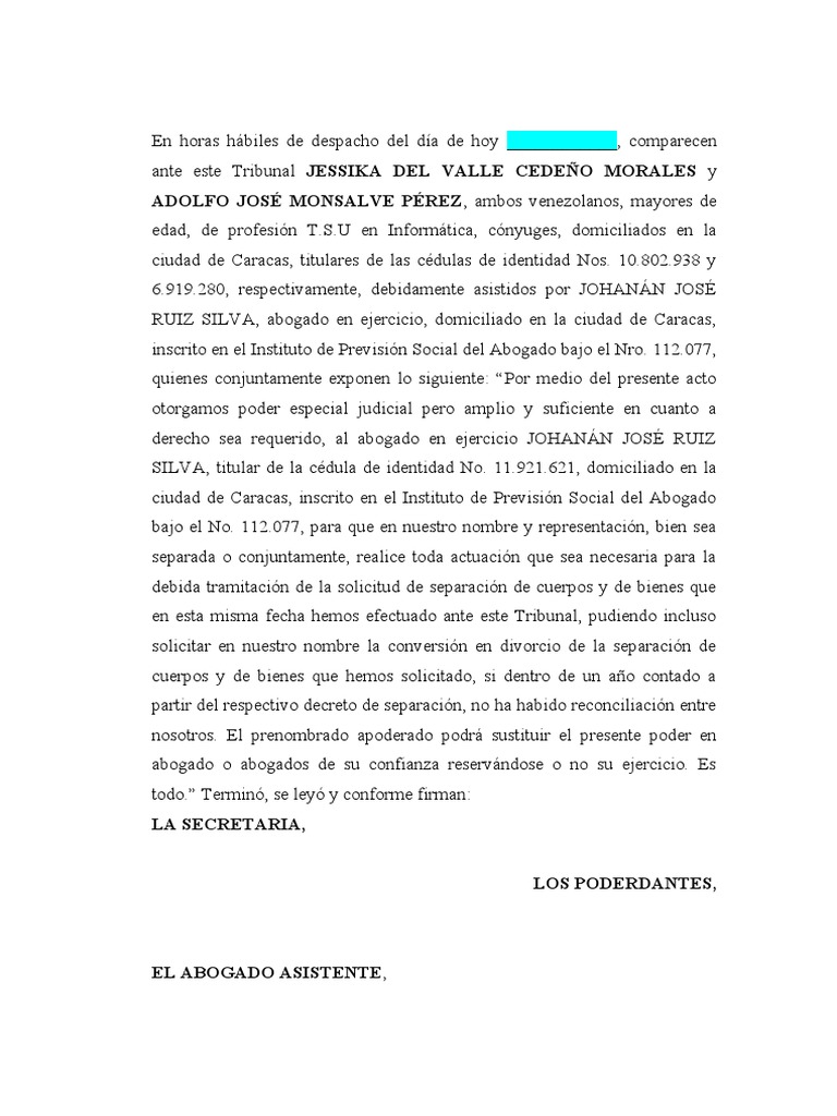 Poder Divorcios | PDF