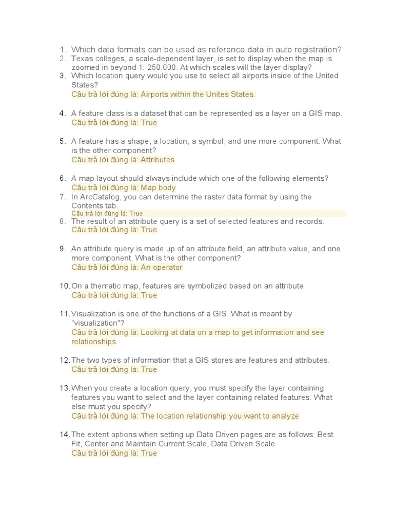 GIS Questions | PDF | Geographic Information System | Arc Gis