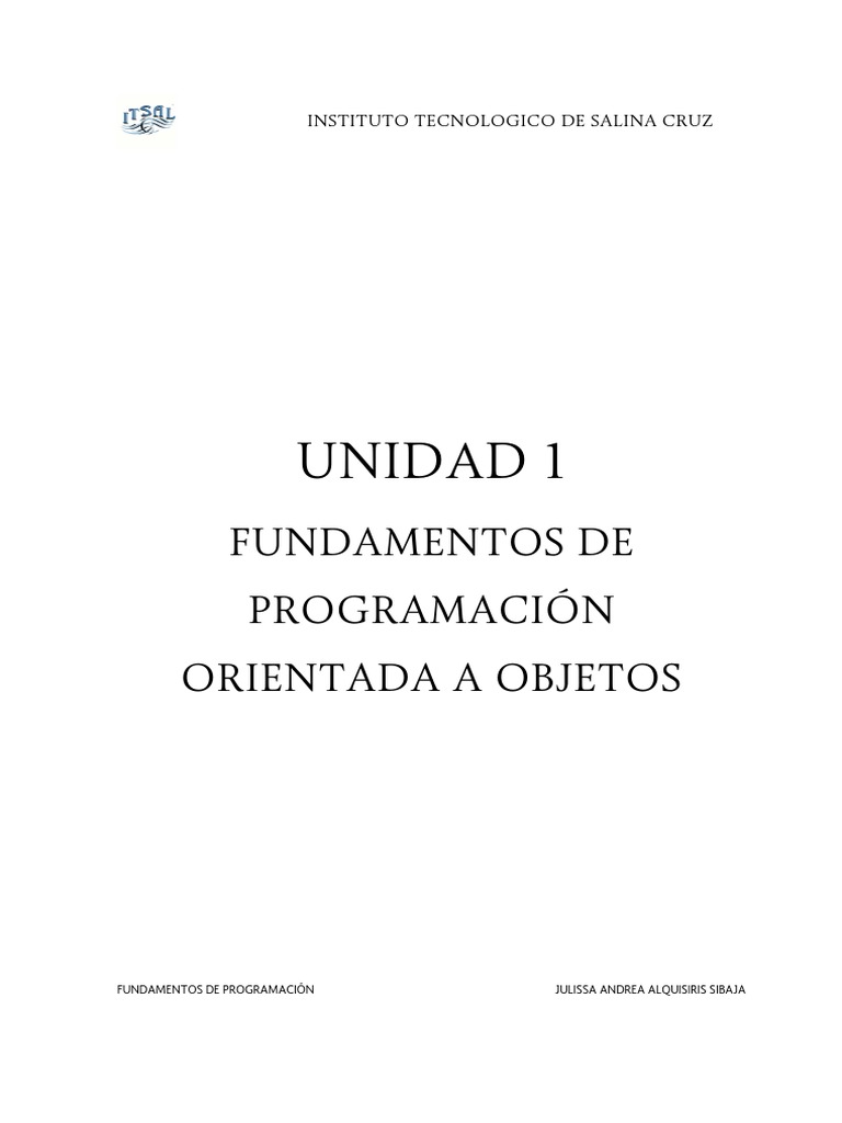 Unidad 1 - Fundamentos de Programación | PDF | Objeto (informática ...