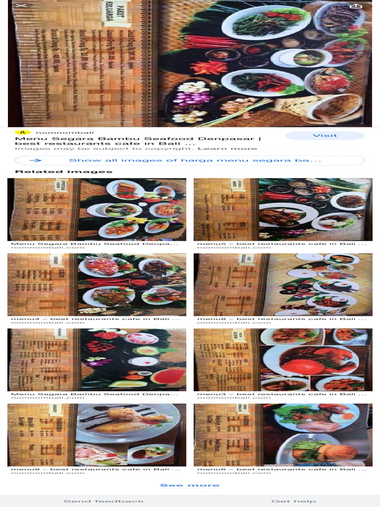 Harga Menu Segara Bambu - Google Search | PDF