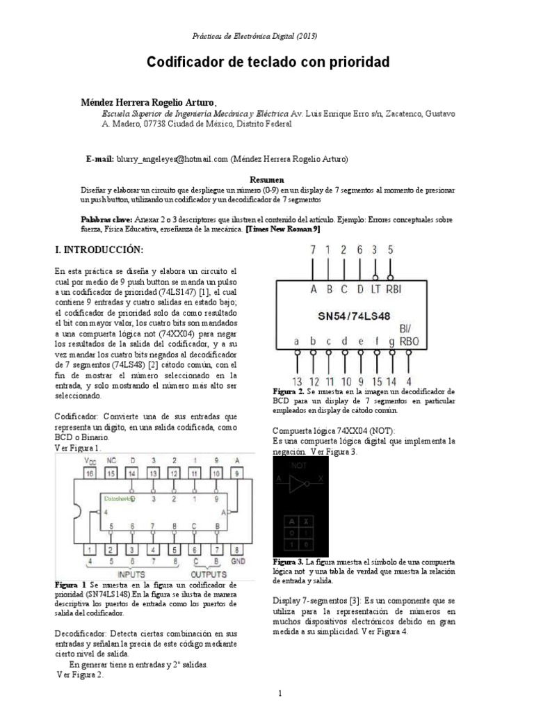 HB Codificador de Teclado Matricial | PDF | Decimal codificado en ...