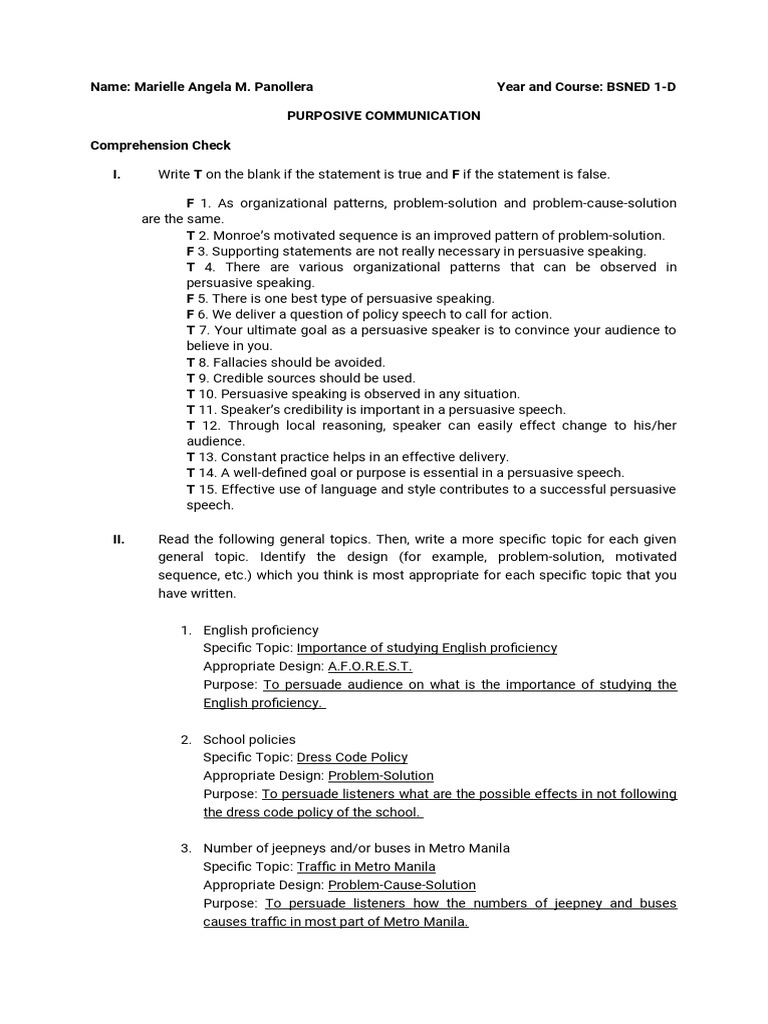 Persuasive Speech - Purposive Communication | PDF | Internet | Human ...