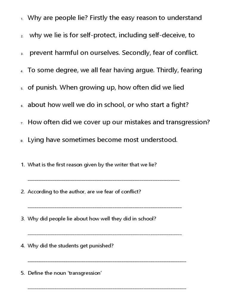 Why Do People Lie - Ease | PDF | Reason | Psychological Concepts