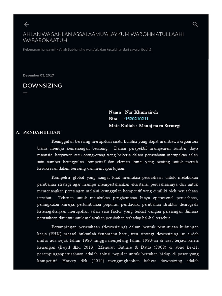 Downsizing | PDF | Karier & Perkembangan | Bisnis