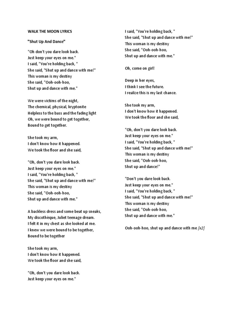Walk The Moon Lyrics | PDF