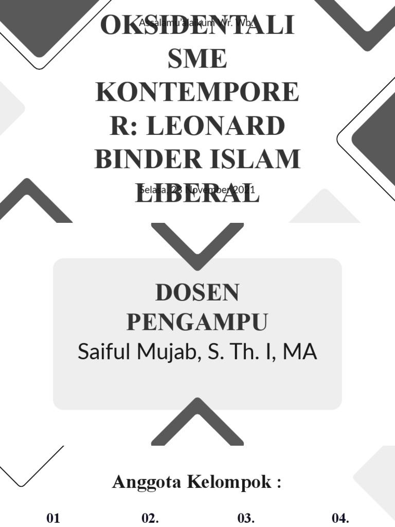 Oksidentalisme Kontemporer Leonard Binder Islam Liberal | PDF