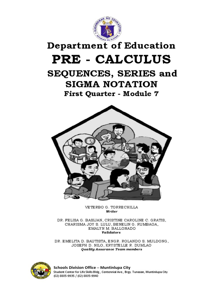 Pre - Calculus: Department of Education Sequences, Series and Sigma Notation | PDF | Summation ...