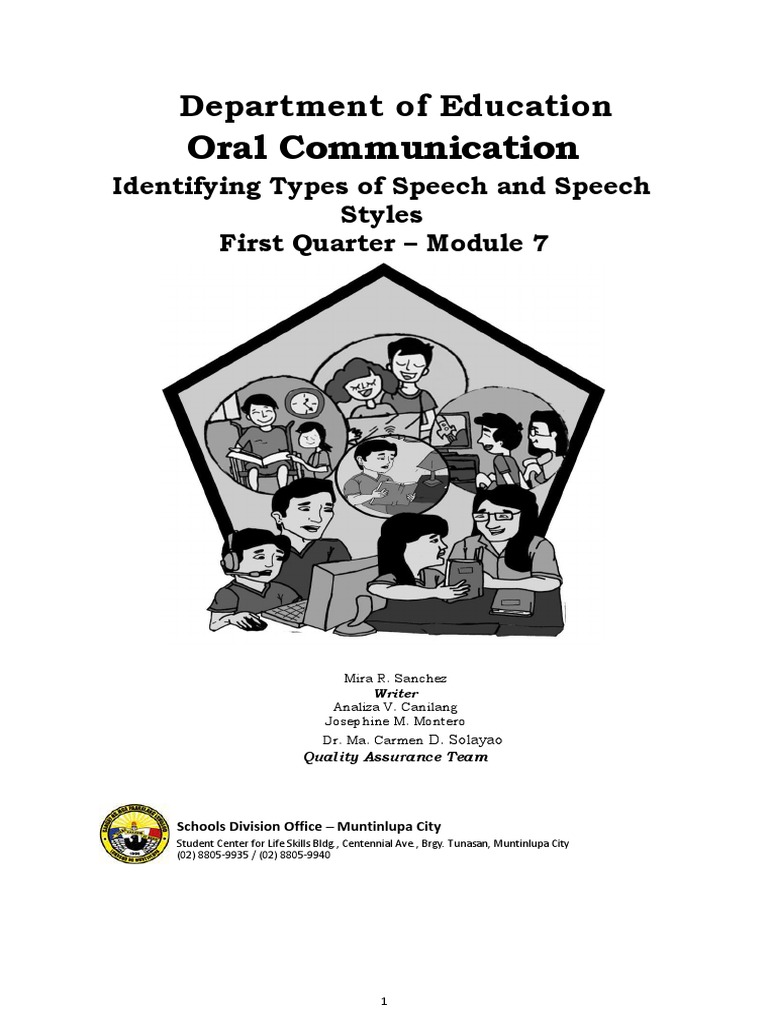 Oral-Com-Q1-W7 Module | PDF | Speech | Slang