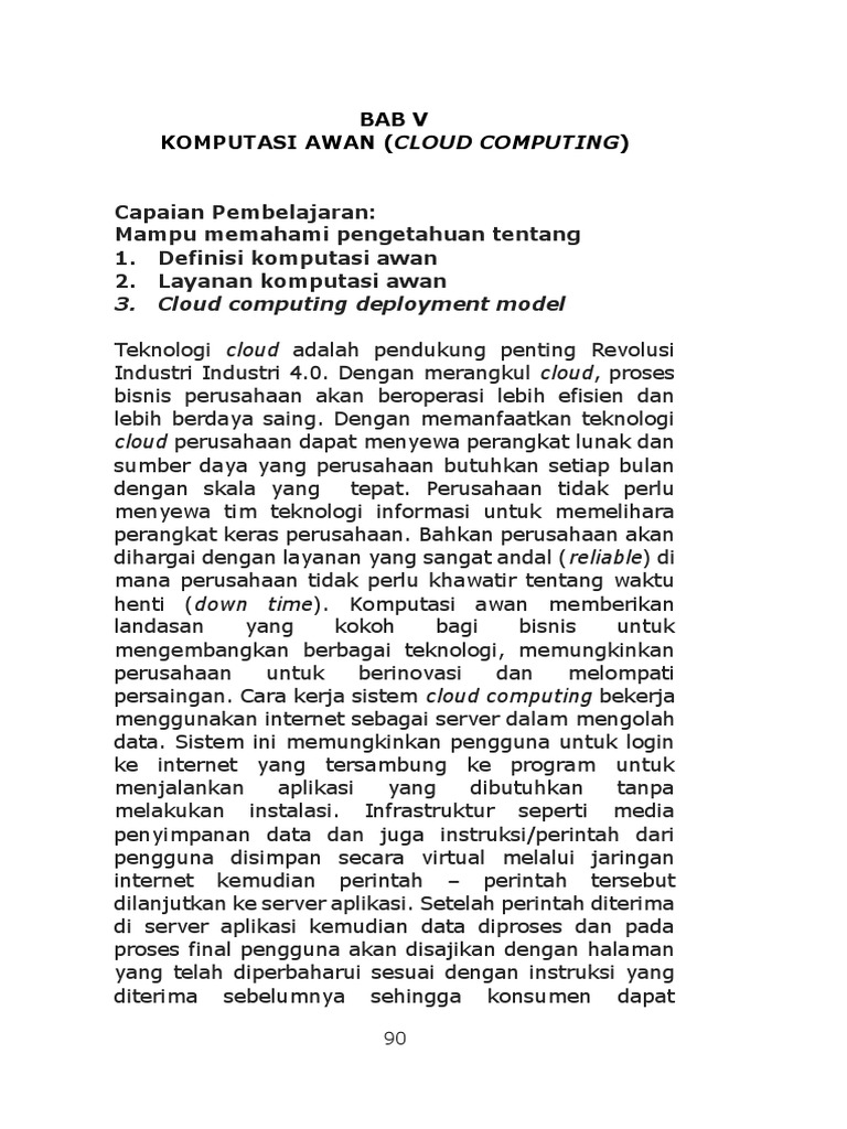 BAB V - Komputasi Awan (Cloud Computing) | PDF