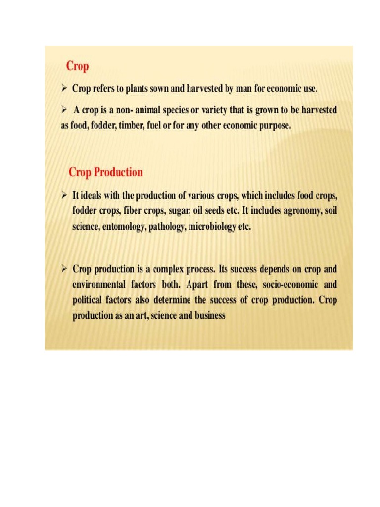 Agriculture Factors Affecting Crop Production Module 1 | PDF