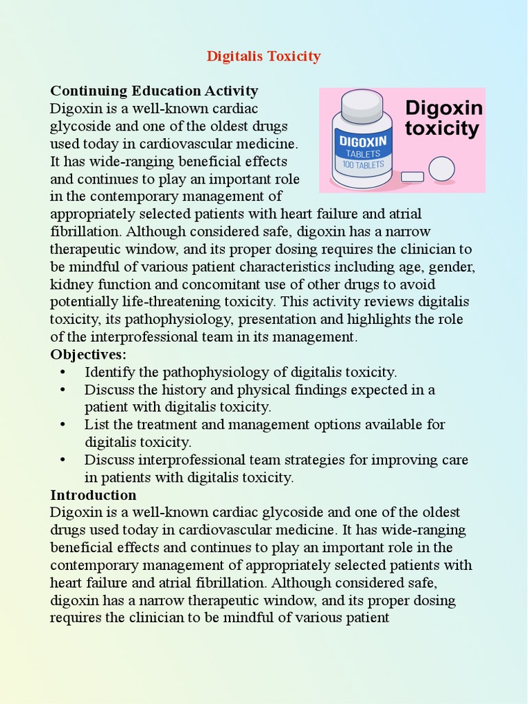 Digoxin Toxicity | PDF | Clinical Medicine | Heart