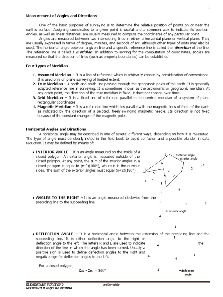 G. Measurement of Angles and Directions | PDF | Angle | Surveying
