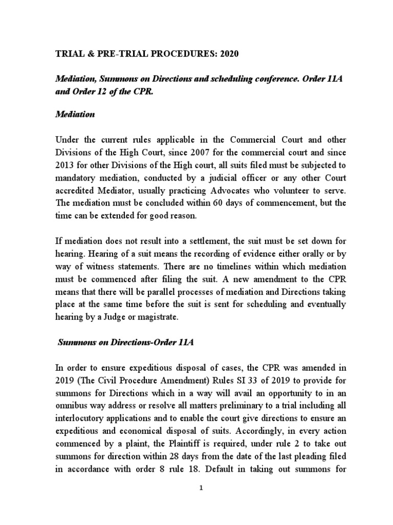 Civil Procedure Notes 2 (002) (002) Final March 2020 | PDF | Lawsuit ...