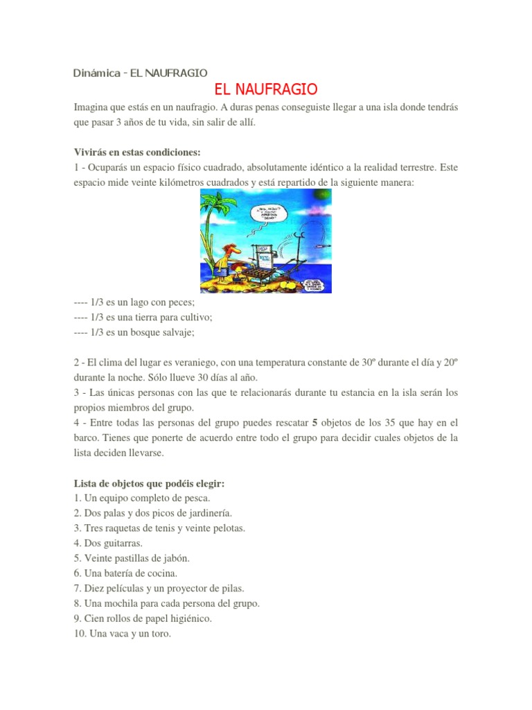 Dinámica del Naufragio: Supervivencia en Grupo | PDF | Hogar ...