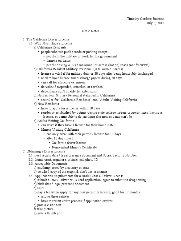 DMV Notes | Download Free PDF | Driver's License | Airbag
