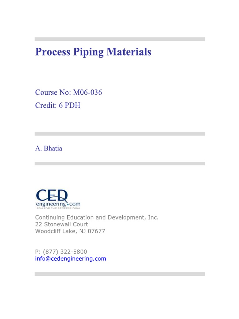 Course No M06-036 Process Piping Materials | PDF