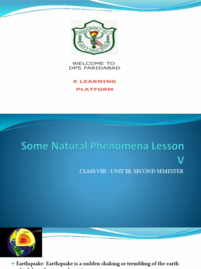 Some Natural Phenomena Lesson 5 | PDF | Earthquakes | Structure Of The ...