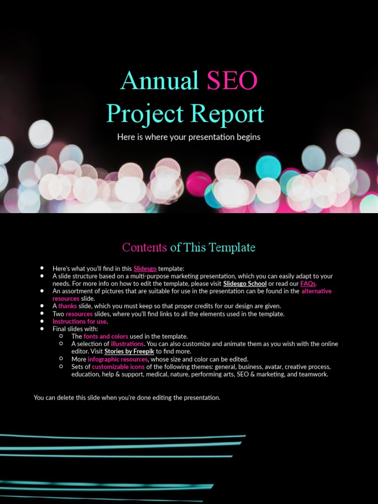 Annual SEO Project Report by Slidego | PDF | Planets | Sun
