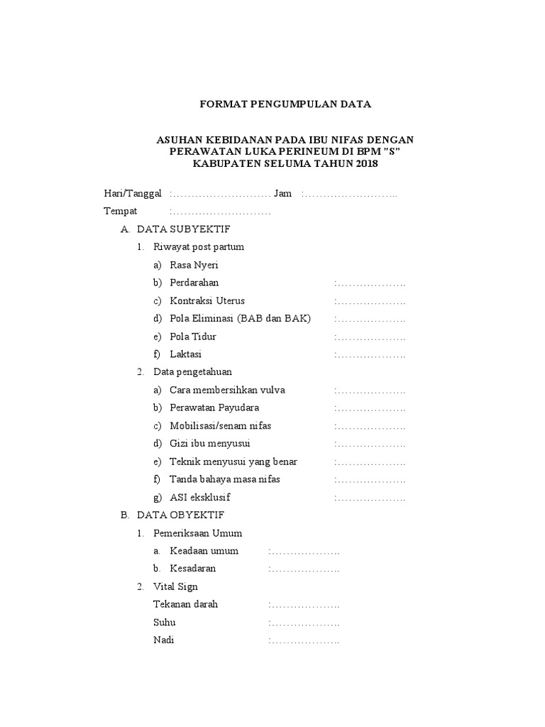 Format Pengumpulan Data | PDF