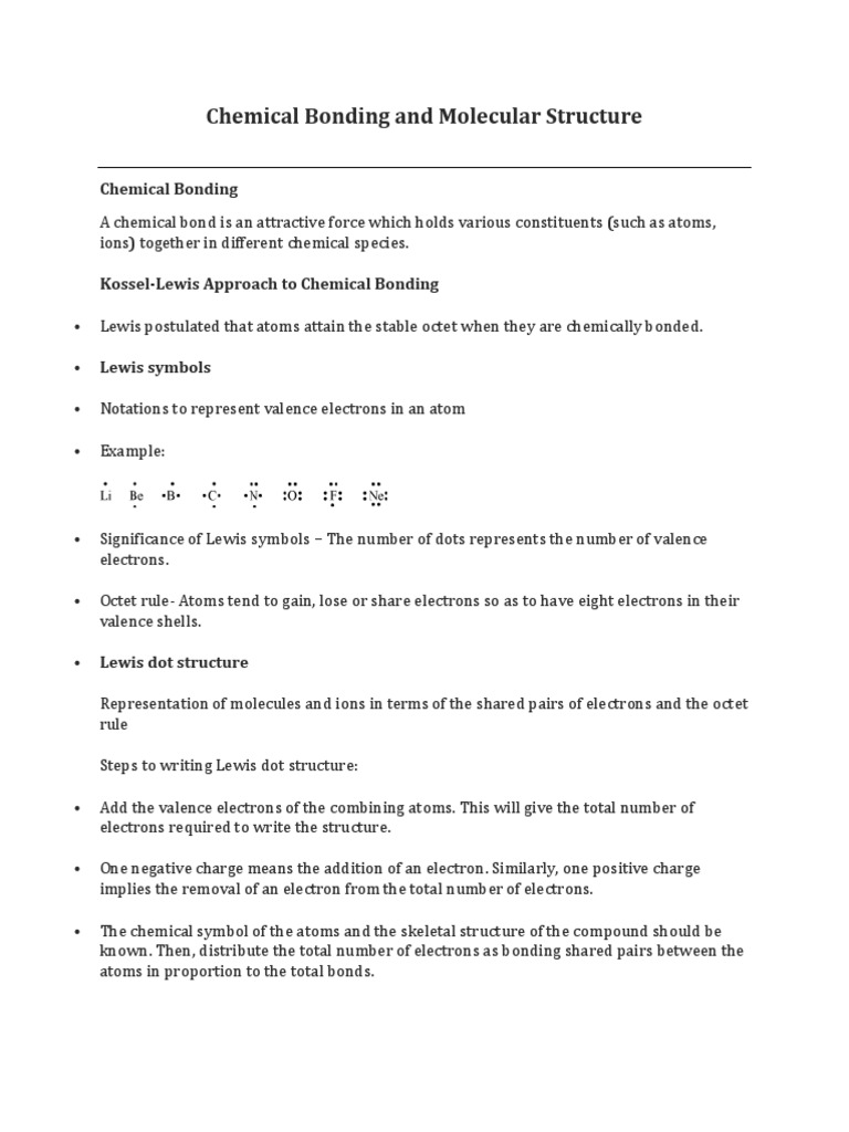 Chemistry Ncert Notes | PDF | Molecular Orbital | Chemical Bond