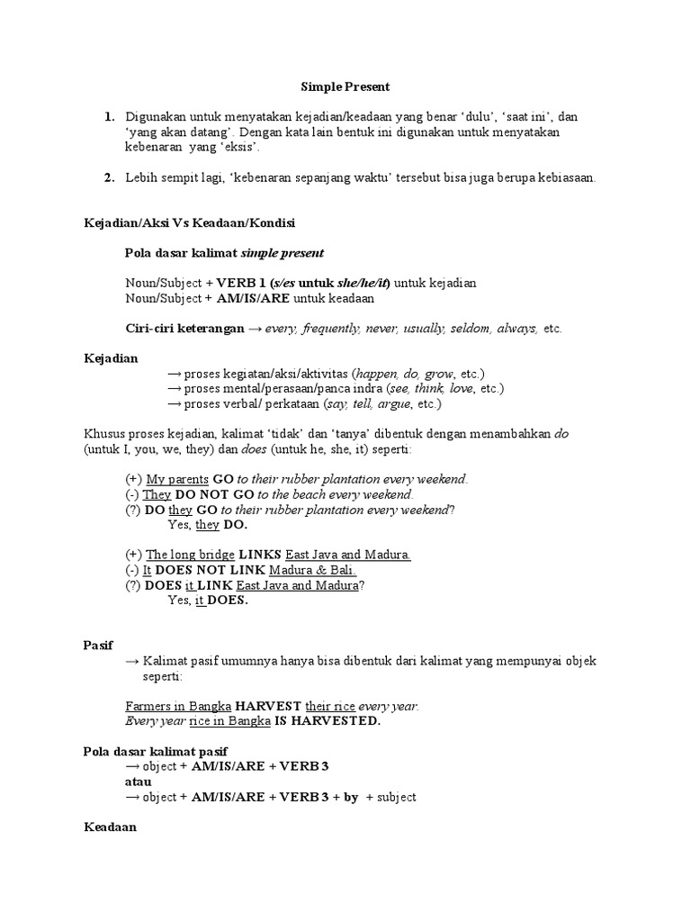 Materi Simple Present Tense | PDF | Linguistic Morphology | Syntax