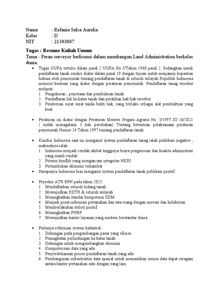 Resume Kuliah Umum | PDF