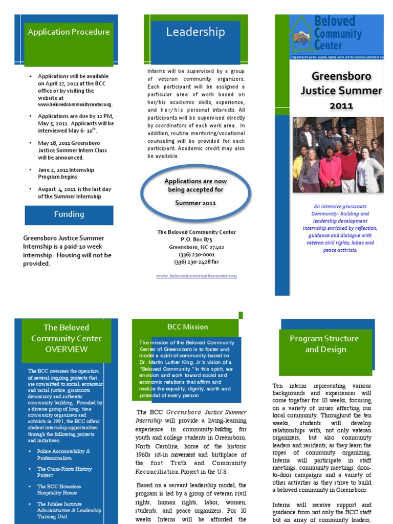 GSOJustice Summer Internship Brochure | PDF | Community Organizing ...