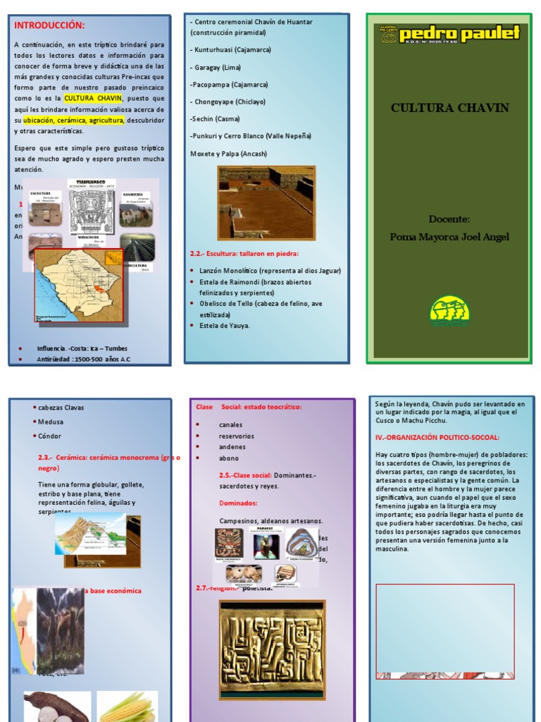 Triptico Chavin 3 | PDF | Era precolombina | Perú