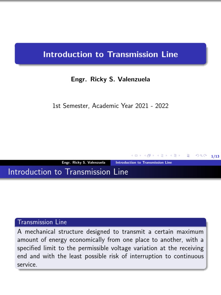 Intro To Transmission Line | PDF | Electric Power Transmission ...