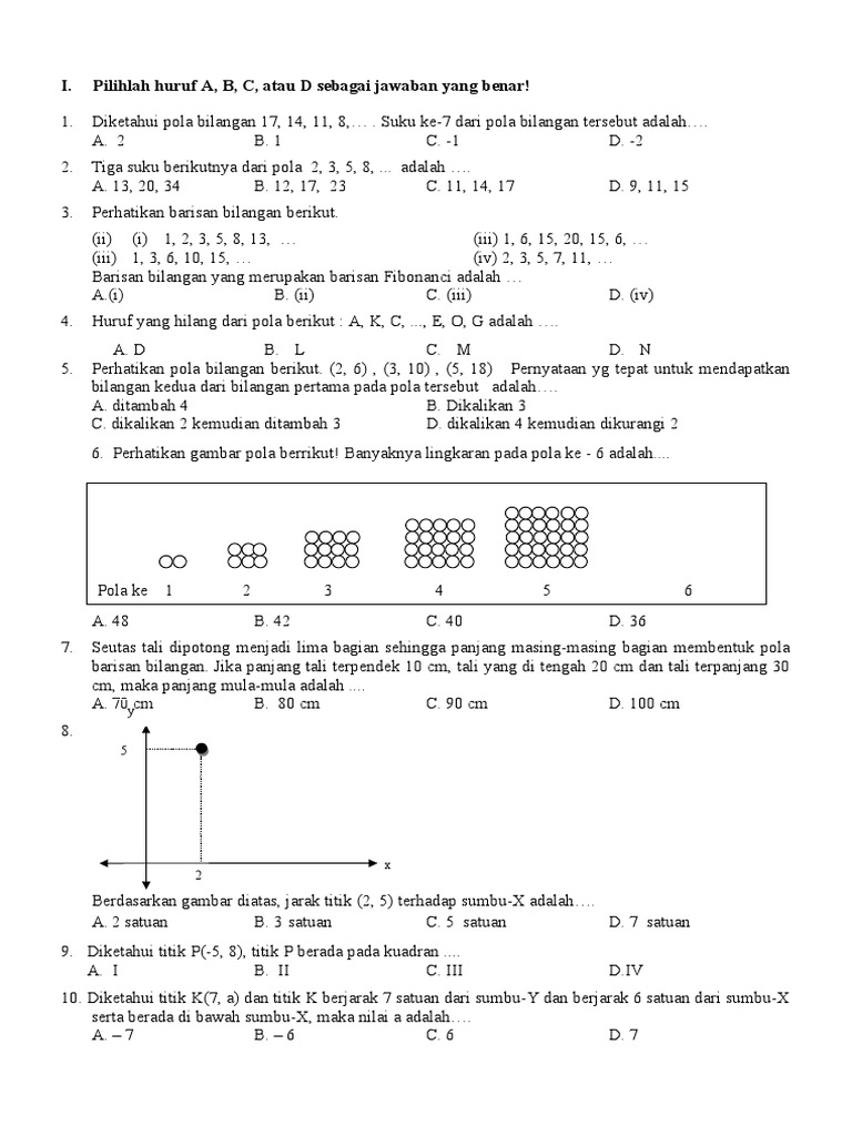 Soal Pas MTK KLS 8 K13 | PDF
