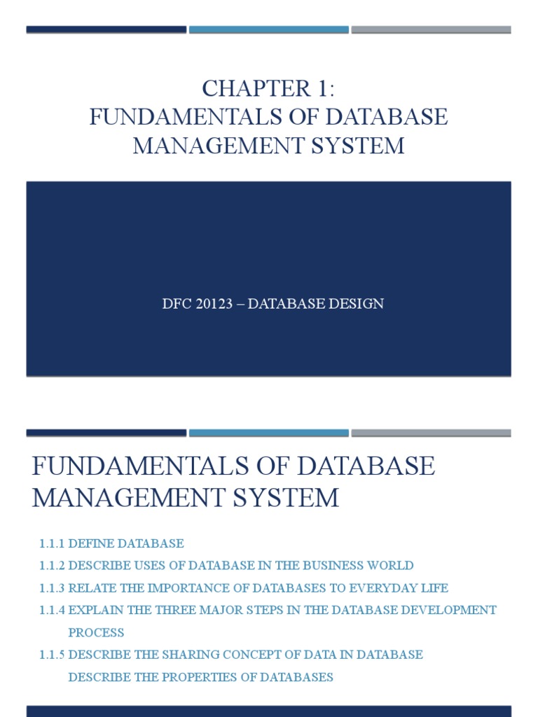 DFC20123 Chap 1 Fundamentals of DBMS | PDF | Databases | Client–Server Model
